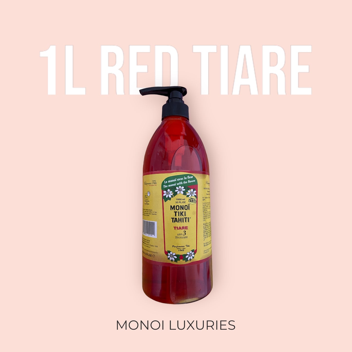 1 Litre Red Tiare Monoi Oil – Monoi Heaven